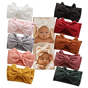 Yili Maizi Big Hair Bow Baby Headbands Knot Headwrap bow wide Baby Turban Elastic Head Wraps for Newborn Infant Toddler Hair Accessories