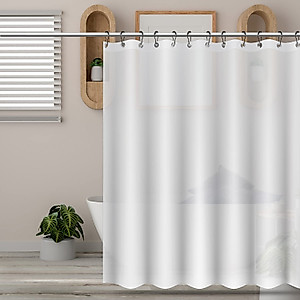 YOUHORYA 12Pcs Shower Curtain Hooks Rings Rust Resistant Stainless Steel Hook Bathroom Rods Curtains Nickel Proof Metal Hangers Snap Closure Roller Glide Black