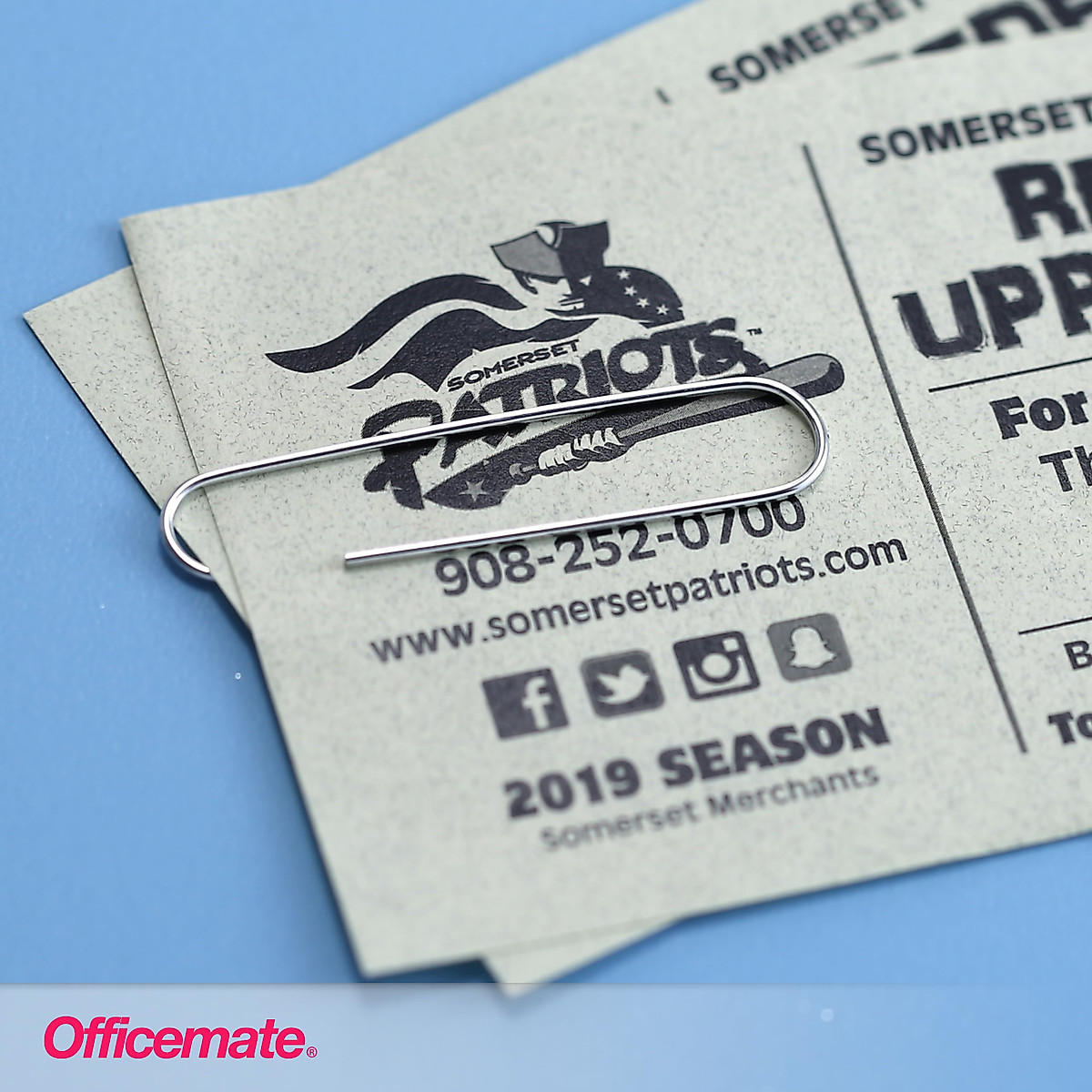 Officemate Giant Paper Clips, Pack of 10 Boxes of 100 Clips Each (1,000 Clips Total) (99914)