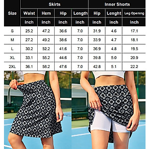 COOrun Women Tennis Skort Skirt for Running Golf Workout Sports with Short and Pockets