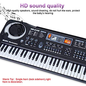 61 Key Digital Music Piano Keyboard for Kids,Portable Electronic Musical Instrument,Multi-function Keyboard with Microphone Gifts for Boys and Girls