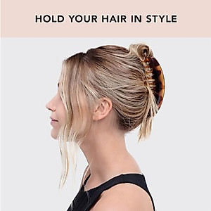 Kitsch Large Hair Clips for Women - Jumbo Dome & Claw Clips for Thick Hair | Big Banana Clips for Teen Girls | Stylish Hair Styling Accessories (2pc Tortoise&Black)