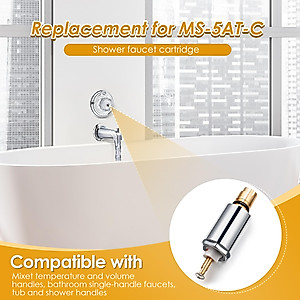 Dreyoo Shower Cartridge Replacement for MS-5AT-C, Compatible with Mixet Bathroom Single Handle Faucets, Shower Valve Parts for Single Tub and Shower Handles, Faucet Stem Repair Kits for Shower Faucet