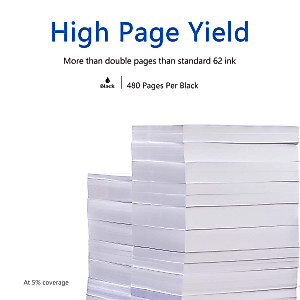Ankink high Yield Remanufactured 62XL Ink Cartridges Replacement for HP62XL 62 XL to use with Envy 5540 5640 5660 7640 7645 OfficeJet 5740 8040 200 250 Series Printer Black 2 Pack hp62 hp 62 C2P05AN