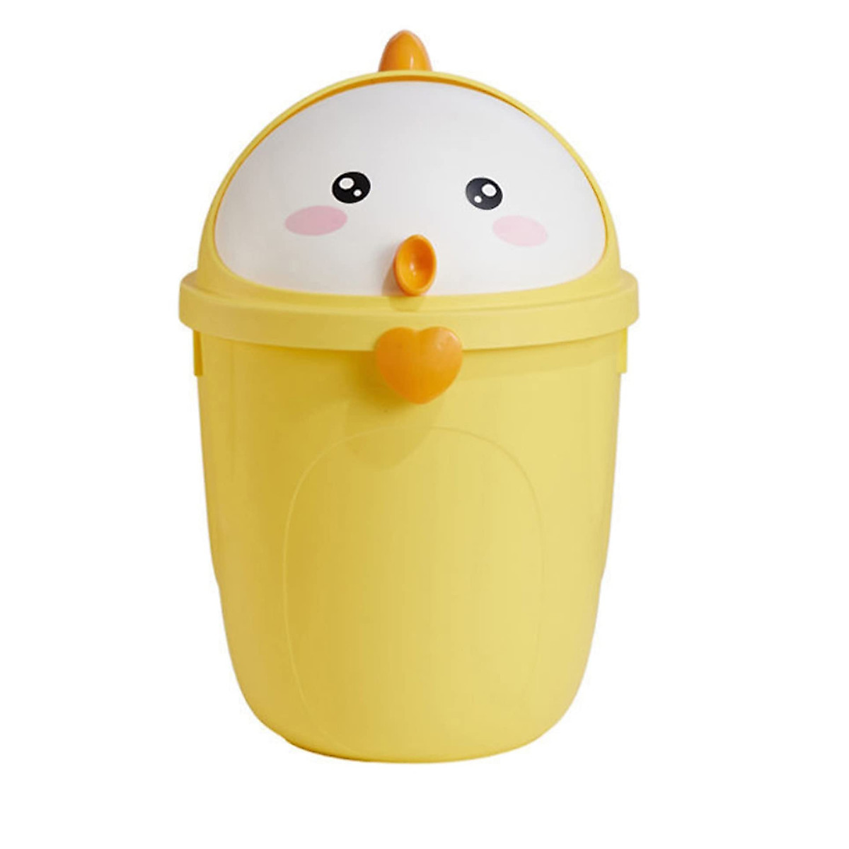 JEIMALEN Kids Trash Can with Lid Bedroom Boys and Girls Room Plastic Garbage Can Bedroom 2 Gallon Small Cartoon Trash Can for Children Waste Basket (1, Yellow)