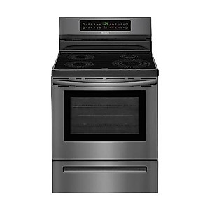 Frigidaire FFIF3054TD 30 Inch Freestanding Electric Range with 4 Elements, Smoothtop Cooktop, 5.3 cu. ft. Primary Oven Capacity, in Black Stainless Steel