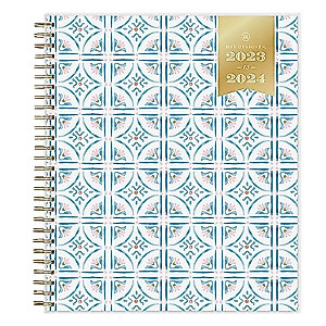 2023-2024 Day Designer Monthly Planning Calendar, 8" x 10", Elle Blue Frosted, July 2023 to June 2024, 142488