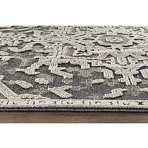 Nautica Home Living Room Area Rug 7' 10" X10 Textured Living Room Rug | Modern Home Décor | Westport Medallion Navy/Grey