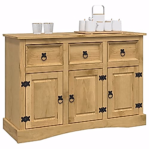 vidaXL Sideboard Storage Kitchen Cabinet Buffet Bar Wine Cabinet Console Table for Dining Living Room Cupboard Solid Mexican Pinewood Corona Range