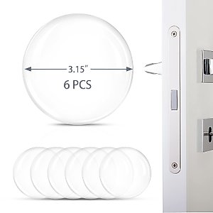Large Door Knob Wall Protector 3.15“, 6pcs Clear Door Stopper Wall Protector with Strong Self Adhesive, Soft Silencer Door Bumpers for Home and Office