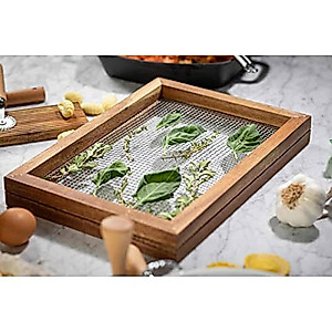 Tablecraft 11088 Herb Drying Rack, Natural, 13.75-inch Length, Acacia Wood