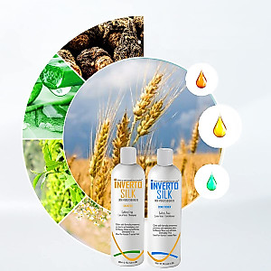 Keratin Shampoo Set For Frizzy Damaged And Color Treated hair INVERTO SILK Luxurious Sulfate Free Shampoo and Conditioner Two Bottles Value Set 2 x 360ml Protect Hair Color Eliminate Frizz