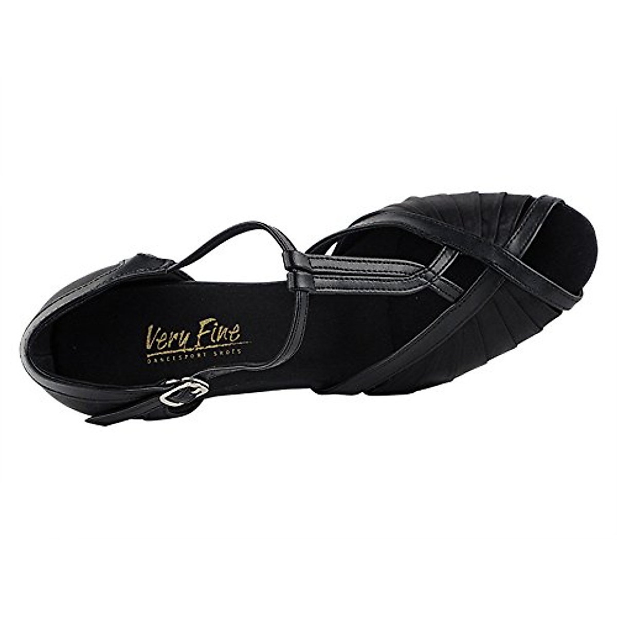 Very Fine Gabriella (2020) Womens Dance Shoes Ballroom Latin Salsa Tango Waltz Rhythm Swing Black Satin 2.5" Heel US 6.5 M