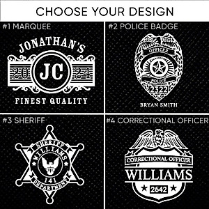 Police Badge Engraved Rocks Glass & Chilling Stones Whiskey Gift Set (Personalized Product)