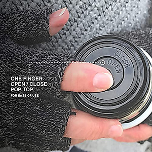 Simple Clean Stuff-V500-Stainless Steel Bottle, Triple Layer Insulate Vacuum Travel Thermos, w/Crystaline Cup-Perfect for Wine, Cocktails, Beverages like Tea/Coffee-Hot 18 hrs/Cold 48 hrs-500ml/16.9oz