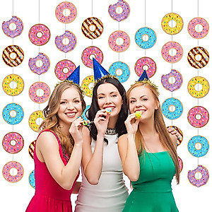 Donut Birthday Party Banners Donut Garland Kit Donuts Hanging Swirl Donut Grow Up Party Supplies Decorations Donut Paper Cutouts for Baby Shower Party Home Classroom Favor Supplies Decor