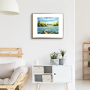 Golden State Art, 16x20 Gold Picture Frame Displays Photo 11x14 with Mat or 16 x 20 Without Mat for Wall Mounting, Classic Satin Aluminum Frames with Real Glass (Pack of 1)