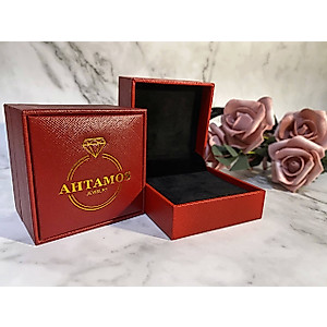 AHTAMOS Engagement Ring 2 CT Tapered Baguette Moissanite Emerald Cut Engagement Rings for Women Platinum Plated Silver Free Engraving