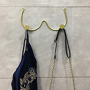 Hat Hooks Boob-Shaped Wall Mounted Hanger with 2 Hooks - Towel Holder Robe Rack for Bathroom - Jewelry Organizer Decorative Creative Coat Hook (Medium-Gold)