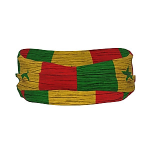 Senegal Wooden Texture Senegalese Flag Sports Headbands Unisex Yoga Non-Slip Quick-Drying Workout Hairband