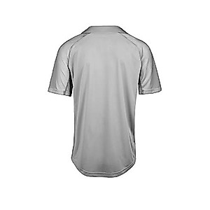 Mizuno Mens Aerolite Adult 2-Button Baseball Jersey, Grey, Large US