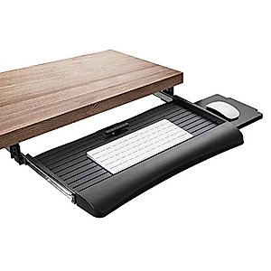Mount-It! Keyboard Drawer Under Desk with Mouse Platform, Easy-Glide Sliding Under-Counter Computer Keyboard Tray 21 inch Wide