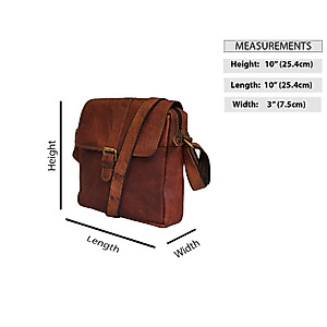 Madosh, Women's Leather Crossbody Bag Handmade Shoulder Vintage Style Brown Sling Handbag Purse