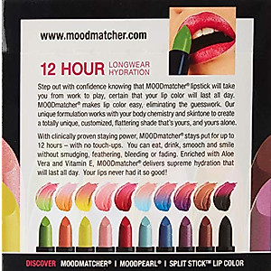 MOODmatcher Lipstick, 10PC Collection of the Original Color-Change Lipstick - Maskproof, 12 HOUR Long Wear, Enriched with Aloe & Vitamin E for Ultra-Hydration, Waterproof - Made in USA