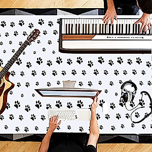 Puppy Themed Birthday Party Decorations -Plastic Table Cover for Arts & Crafts, Dog and Cat Paw Party Supplies Puppy Paw Print Plastic Tablecloth 54x108” Disposable Table Cover for Dog Themed Party