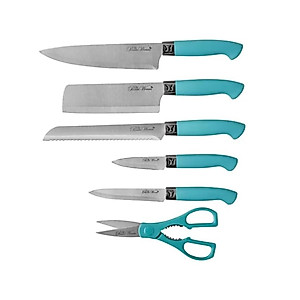 Generic Pioneer2 Woman Teal 11-Piece Stainless Steel Knife Block Set, Large