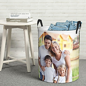 Custom Laundry Baskets Personalized Hampers Add Your Name Photo Text Customized Collapsible Dirty Clothes Baskets for Bedroom Bathroom Livingroom Barbershop Large 19.6" x 15.7"