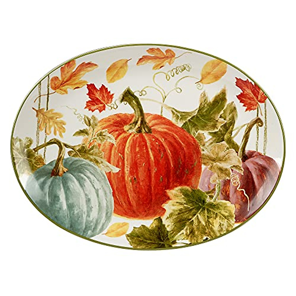 Certified International Autumn Harvest Oval Platter, 16" x 12", Multicolor