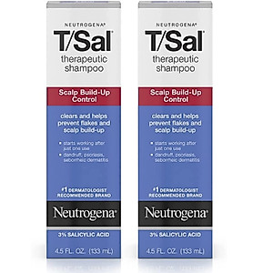 Neutrogena T/Sal Therapeutic Shampoo for Scalp Build-Up Control with Salicylic Acid, Scalp Treatment for Dandruff, Scalp Psoriasis & Seborrheic Dermatitis Relief, 4.5 fl. oz (Pack of 2)