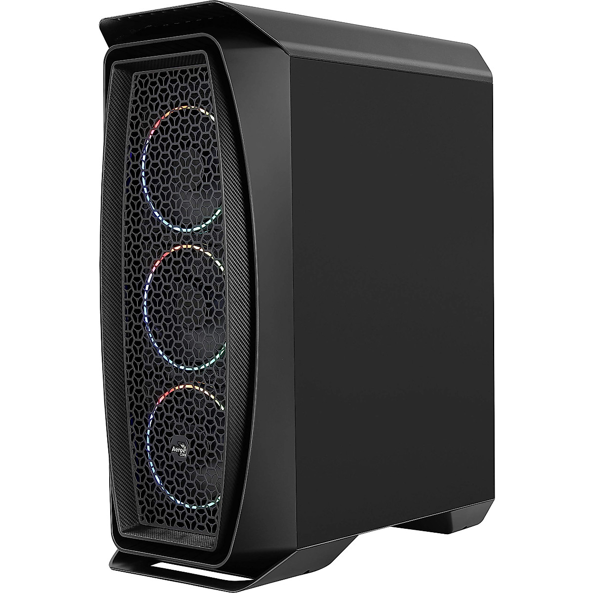 Gaming PC Case Mid-Tower Chassis by AeroCool, AeroOne Eclipse Black, Tempered Glass Panel, 4X RGB Fans, 2X USB 3.0, ATX Desktop Case