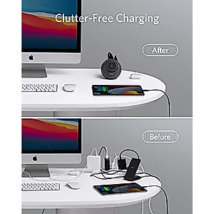 Anker Magnetic Desktop Charging Station(MagGo), 637 Magnetic Wireless Charger for iPhone13/12, 8-in-1 Power Strip with 3 AC,2 USB A,and 2 USB C,Max 65W Power Delivery Desktop Accessory for MacBook Pro