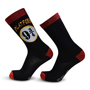 Harry Potter 9 3/4 Hogwarts Express Lightning Bolt Pair 2 Pack Socks