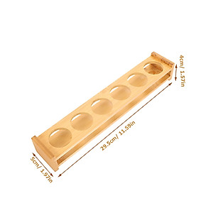 Cabilock Wine Cup Server Dish Wood Beer Flight Tray Bamboo Wine Glass Holder Modern Wooden Wine Rack Wine Cup Display Rack 6 Holes Wine Cup Server Dish Wood Paddle Serving Tray