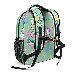 K-ero Ke-ro Keroppi Backpack Knapsack Withe Side Pokect Large Suitable for woman men ​hiking Camping Picnic