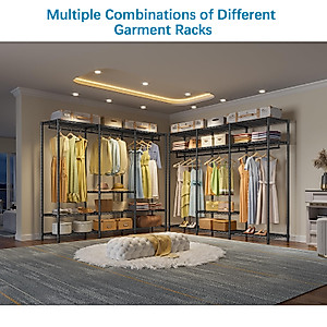 VIPEK V30 Garment Rack, Heavy Duty Clothes Rack with 7 Adjustable Shelves & 2 Hang Rods, Portable Closet System, Metal Closet Rack, Freestanding Wardrobe Closet for Hanging Clothes, Max Load 870lbs