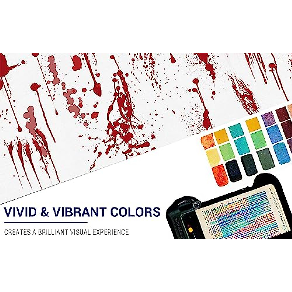 Allenjoy 6 x 6 FT Horror Halloween Party Backdrop Red Table Decor Banner Photography Background Photo Booth Props