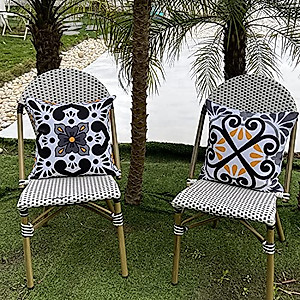Hckot Black and White Outdoor Throw Pillow Covers for Patio Furniture Pack of 4 Geometric Boho Waterproof Pillow Cases for Couch Garden Tent Balcony