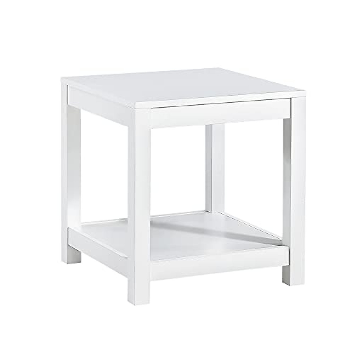 NebulaDeco 3-Tier End Table Nightstand White, Narrow Side Table with Storage Shelf, Small Bookshelf Bedside Table for Bedroom, Living Room, Office, Bathroom (Two-ply, White)