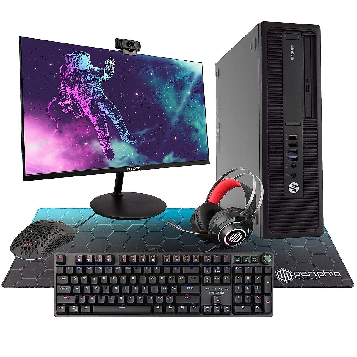 HP EliteDesk 800G2 Desktop Computer Intel Quad-Core Powered i5, Ultra-Fast 512GB M.2 NVMe SSD + 1TB HDD, 16GB DDR3 RAM, Windows 10 Pro, DVD, WiFi, 4 in 1 Gaming Bundle, Webcam, 24" Monitor (Renewed)