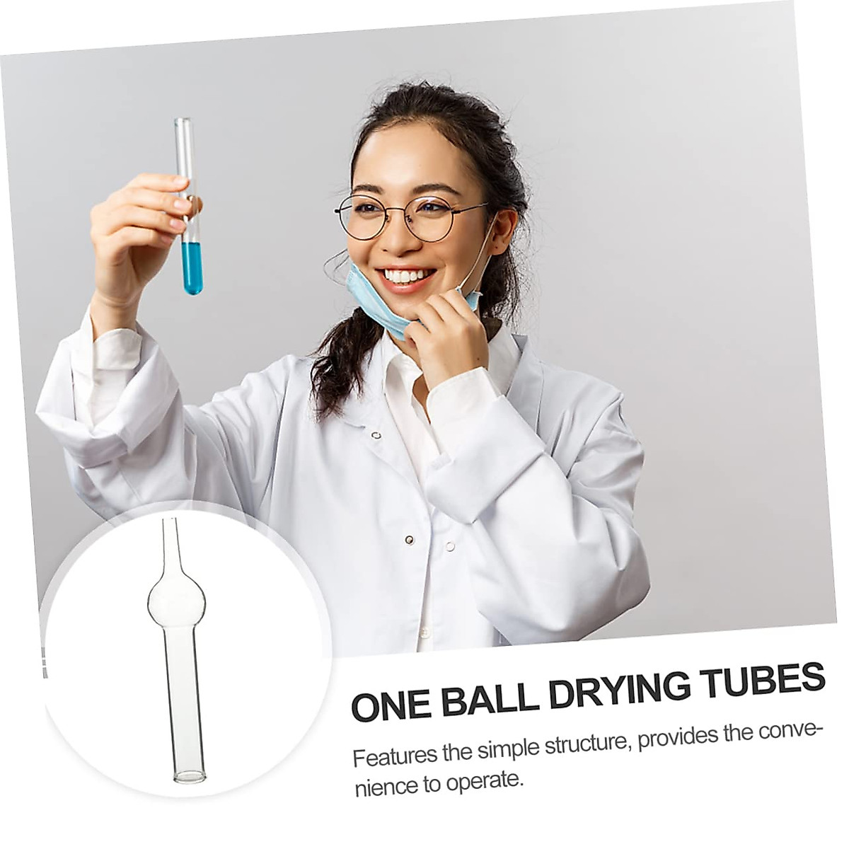 Hemoton 5pcs Chemical Experiment Equipment Candy Tubes Containers Chemistry Drying Tube Glass Laboratory Drying Tube Single Ball Drying Tubes Glass Drying Tubes Filling Glass Tube