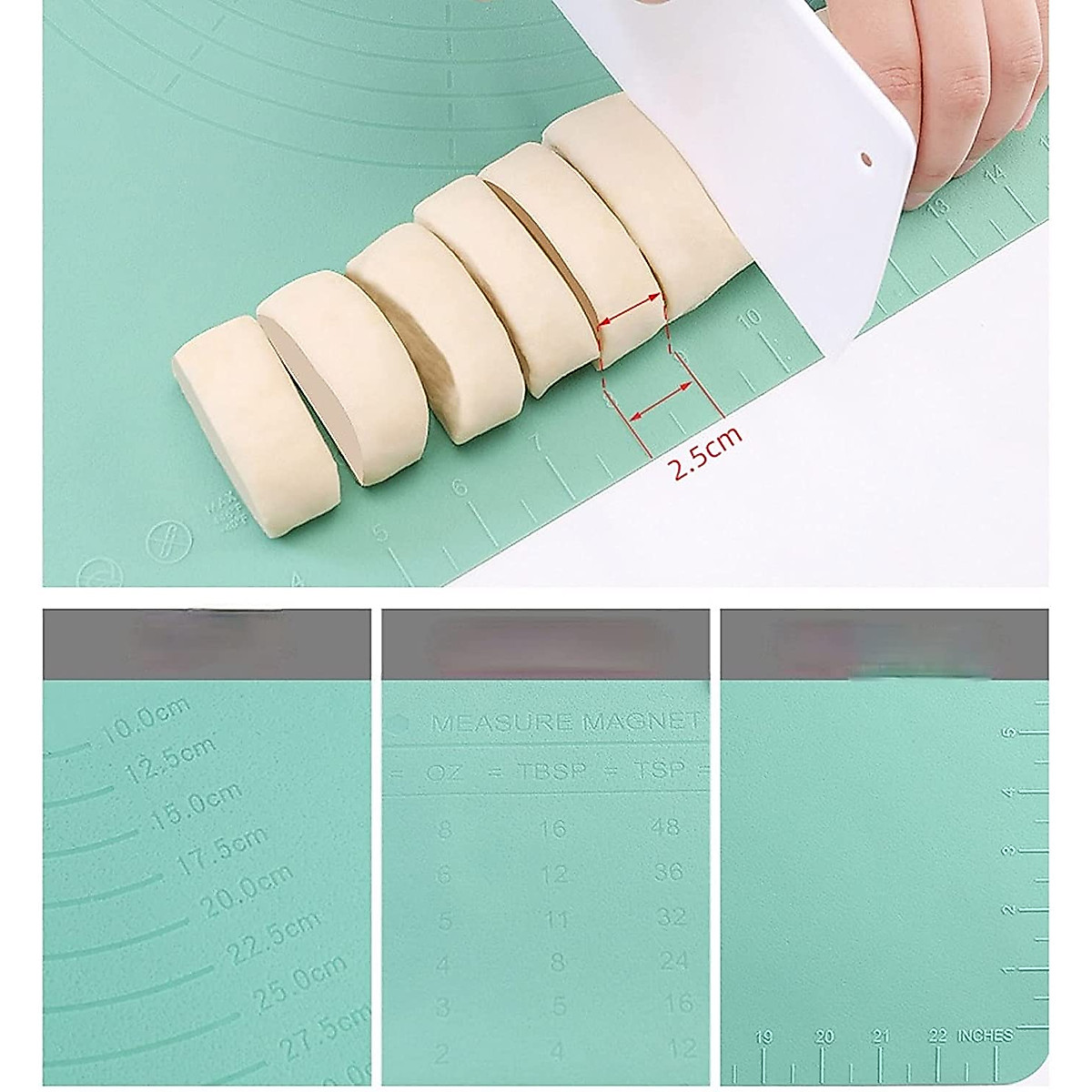 Extra Large Silicone Kneading Pads,Silicone Baking Bakeware Cooking Mat,Dough Rolling Mat,Creative Silicone Pad Kneading Tools,Non-Stick & Non-Slip Foldable Cutting Boards with Buckle Design (Pink)