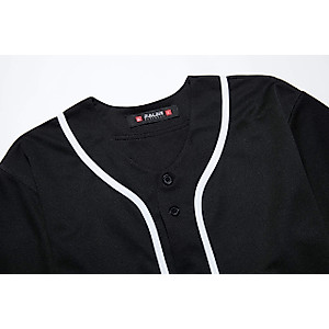 EALER BJ80 Series Mens Baseball Jersey Black M