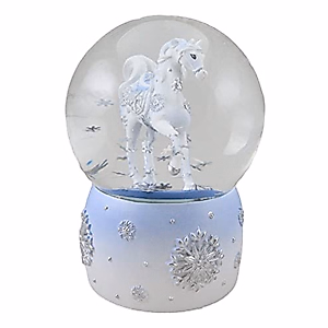 Ebros Gift Trail of Painted Ponies Western Christmas Frozen Winter Snow Crystal Horse Glitter Water Globe 5.25" Tall Farmhouse Ranch Cabin Country Snow Globes Collectible Figurine