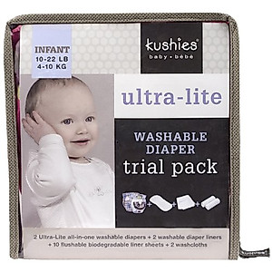 Kushies Reusable Ultra-lite Diapers Trial Pack, Girl