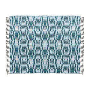 Turquoise Throw Blanket | Throw Blanket for Couch Sofa | Throw Blanket for Bedroom | Farmhouse Throw Blanket | Cozy Lightweight Decorative Throw for Bed | Living Throw Blanket | Knit Throw Blanket