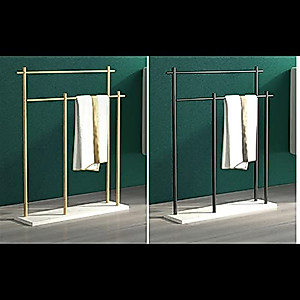 N/A Floor Rack Rack White Marble Towel Rack Floor Towel Hanging Rod Bathroom Towel Storage Rack Drying Rack
